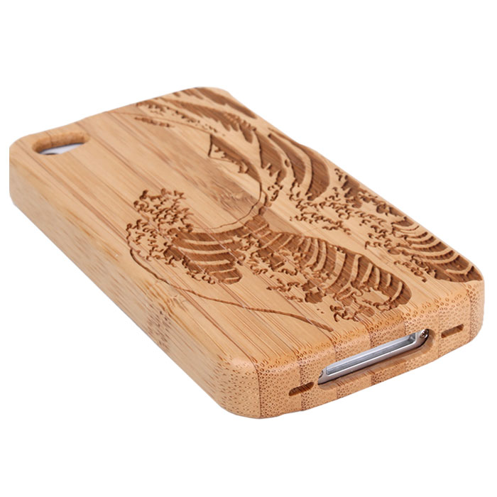 Wooden Wave Hard Natural Bamboo Case For Iphone4/4s on Luulla